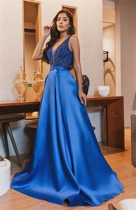Azul Bic Azul Royal E Classic Blue 40 Vestidos De Festa Para