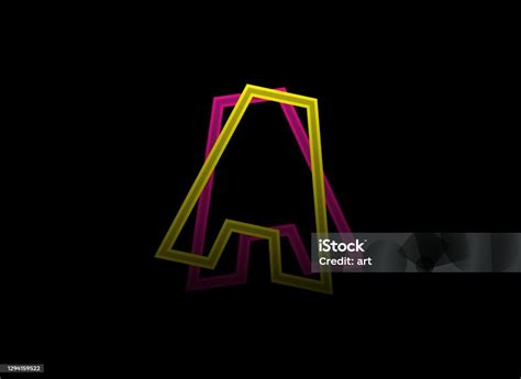 문자 벡터 Desing 그림자 글꼴 로고 검은 색 배경에 동적 분할 핑크 노란색 색상 소셜 미디어 디자인 요소 크리에이티브 포스터 웹 템플릿 0명에 대한 스톡 벡터 아트 및