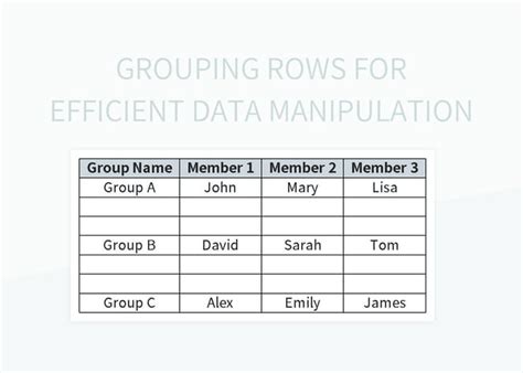 Grouping Rows For Efficient Data Manipulation Excel Template And Google Sheets File For Free ...