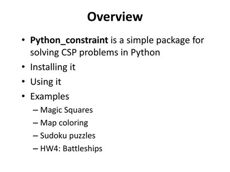 Csp In Python Ppt Download