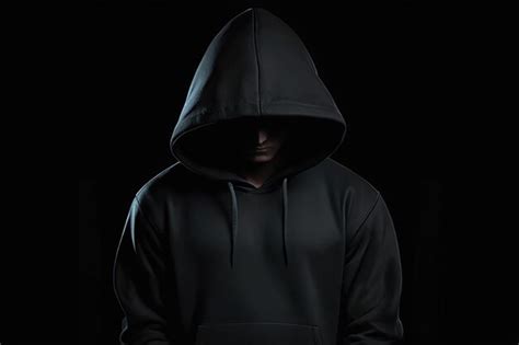 Premium Photo Hacker In Hoodie Dark Theme
