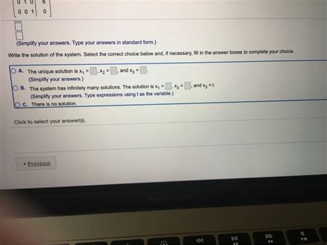 solved write the linear system corresponding to the reduced