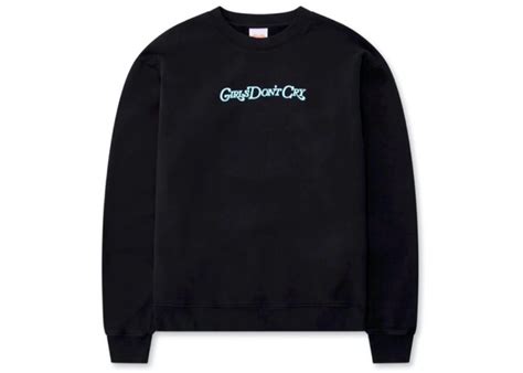 Girls Dont Cry Gdc Angel Logo Crewneck Sweatshirt Black Blue Mens