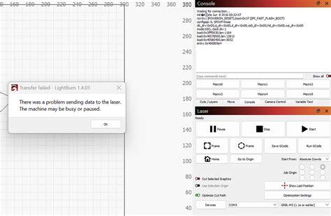The Machine May Be Busy Lightburn Software Questions Lightburn Software Forum