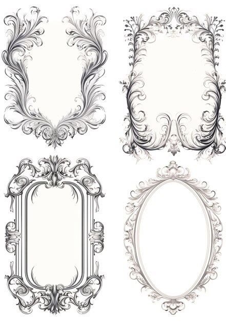 Premium Photo A Set Of Four Ornate Frames With Scrolls And Scrolls