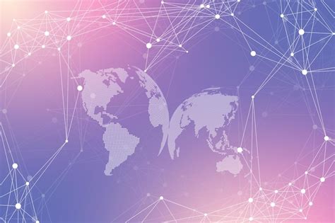 Premium Vector World Map Point With Global Technology Networking