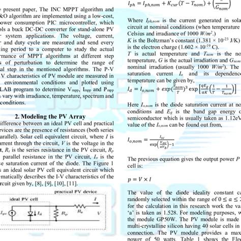 Circuit Of A Practical PV Solar Cell Download Scientific Diagram