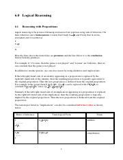 Logical Reasoning Pdf 6 0 Logical Reasoning 6 1 Reasoning With Propositions Logical Reasoning