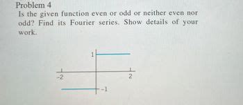 Answered Is The Given Function Even Or Odd Or Neither Even Nor Odd Find Its Fourier Series