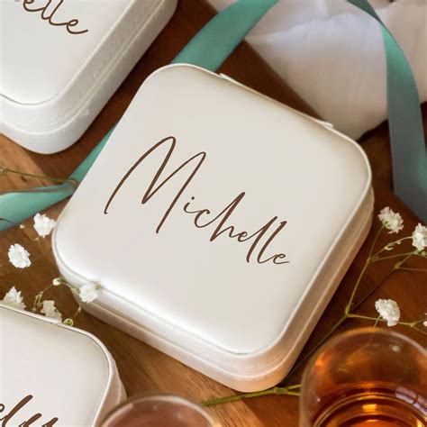 Custom Name Jewelry Box Vegan Leather Jewelry Travel Case Organizer