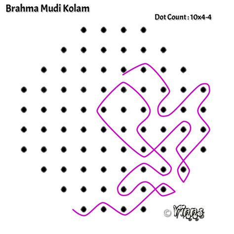 10 Dots Sikku Kolam Brahma Mudi Kolam Eternal Knot Kolam Vinns