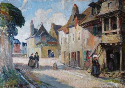 Proantic A Street In Auray Morbihan Signed Albert Fernand Renault
