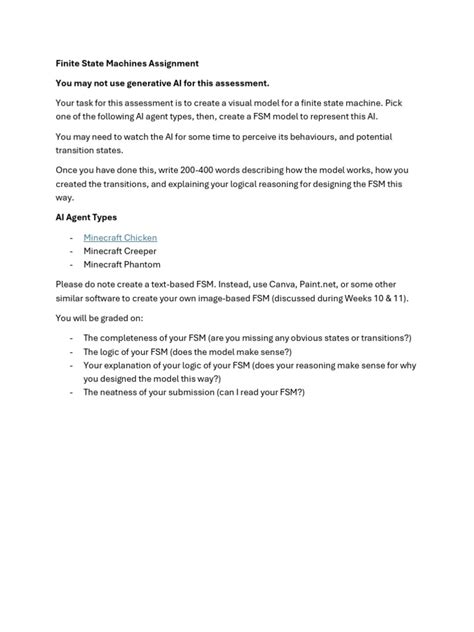 Finite State Machines Assignment 2 Pdf