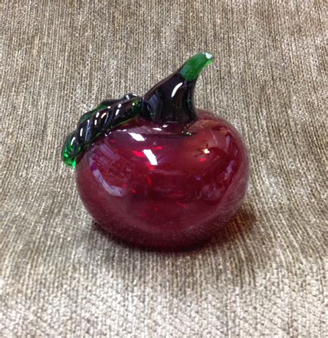 Blown Glass Murano Style Glass Apple Red Glass Apple