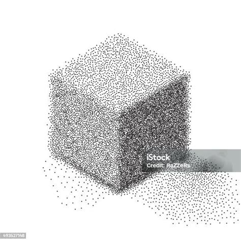 Dotwork 하프톤 벡터 직육면체 아이콘크기 타투 스타일 벡터 Backgroun 0명에 대한 스톡 벡터 아트 및 기타 이미지