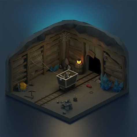 3d Model Mining Vr Ar Low Poly Cgtrader