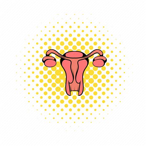 Anatomy Comics Female Human Ovary Reproductive Uterus Icon