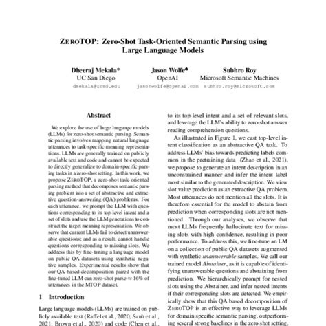 Zerotop Zero Shot Task Oriented Semantic Parsing Using Large Language Models Acl Anthology