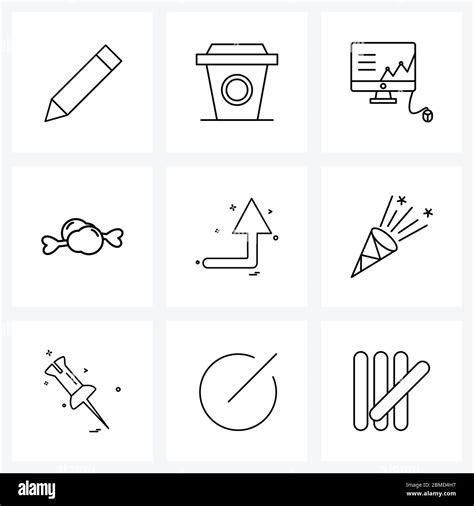 Modern Vector Line Illustration Of 9 Simple Line Icons Of Direction