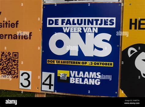 Aalst Belgium 3 October 2024 Political Posters For The Extreme Right
