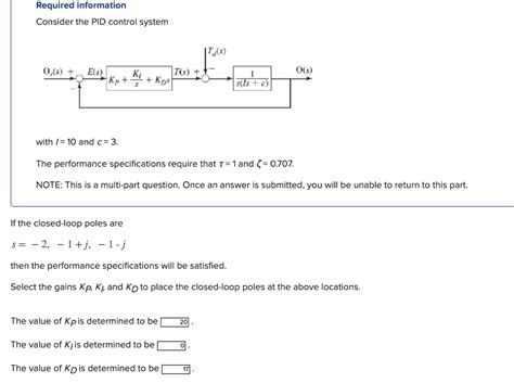 Solved Required Information Consider The Pid Control System