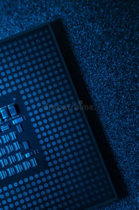 Macro Close Up Shot Of A Microchip Processor Cpu Concept Of A High