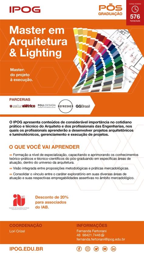 Parceria Iabsc And Ipog Master Em Arquitetura E Lighting Iab Sc
