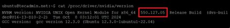 How To Check Nvidia Driver Version In Linux Tecadmin