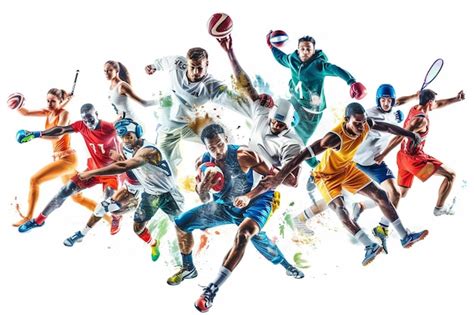 Collage Of Several Athletes Playing Different Sports Premium Ai