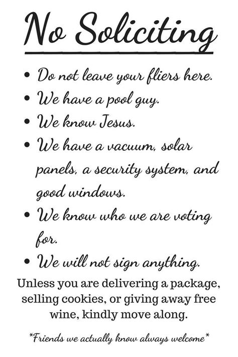 Funny No Soliciting Sign Printable