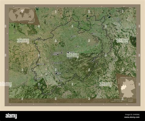 Nordrhein Westfalen State Of Germany High Resolution Satellite Map Locations And Names Of