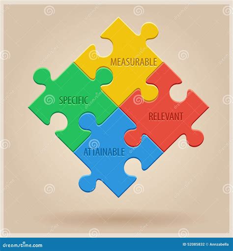 Four Colourful Puzzle Pieces Business Infographic Stock Vector