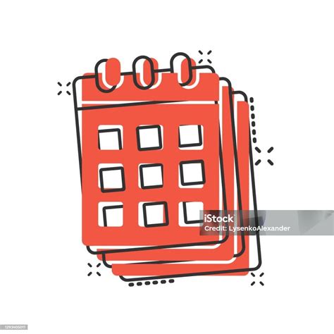 코믹 스타일의 캘린더 아이콘입니다 흰색 고립 된 배경에 의제 만화 벡터 그림 스케줄 플래너 스플래시 효과 비즈니스 개념 0명에 대한 스톡 벡터 아트 및 기타 이미지 Istock