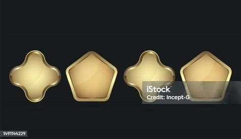 프리미엄 프레임 벡터 일러스트레이션이 있는 다양한 버튼 모양 벡터 디자인 세트 0명에 대한 스톡 벡터 아트 및 기타 이미지 0명 검은색 구리 Istock