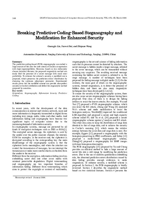 Pdf Breaking Predictive Coding Based Steganography And Modification For Enhanced Security