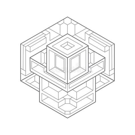 Abstract Isometric Cubeabstract Technical 3d Background Stock Vector Illustration Of