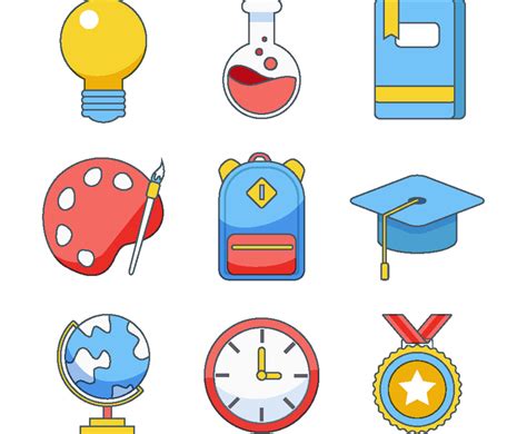 Line Art Education Icon Set Collection Vector Art And Graphics