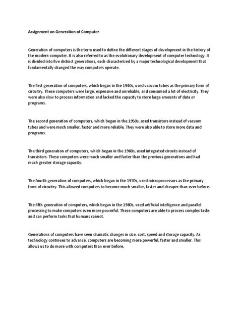 Generations Of Computer Development History Pdf