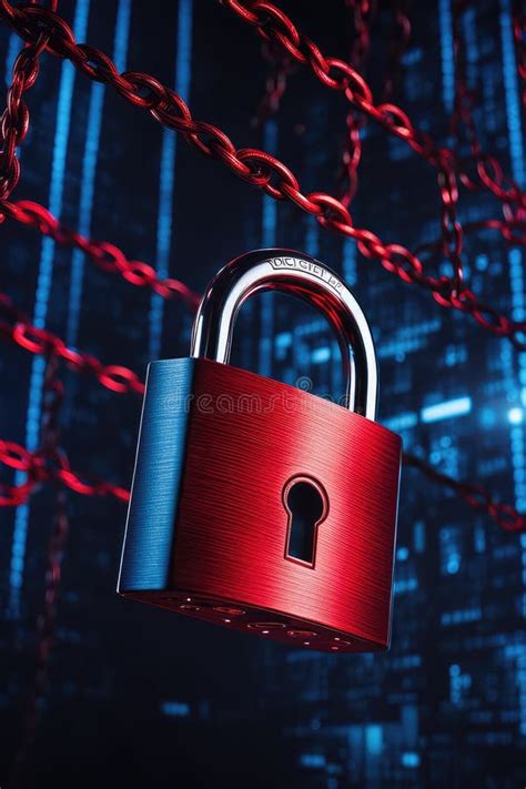 The Concept Of Cybersecurity Padlock On The Background Of The Server Room Generated By Ai