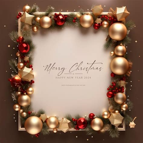 Joyeux Noël Cadre Doré 3d Avec Un Style élégant Psd Premium