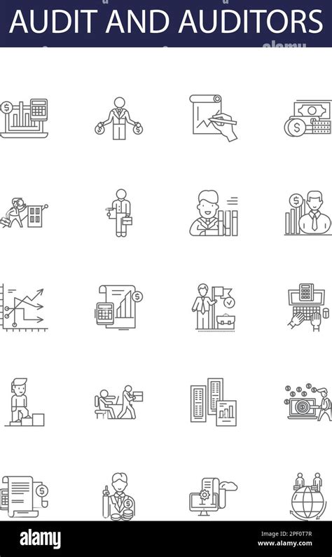Audit And Auditors Line Vector Icons And Signs Auditors Assurance