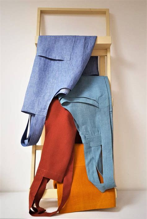 No Ties Linen Cross Back Apron Japanese Apron Artist Smock Outlander