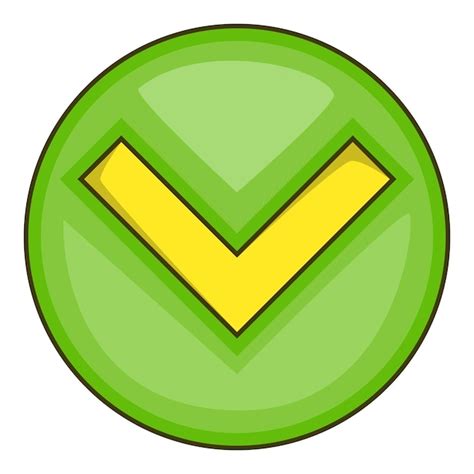 Premium Vector Green Tick Check Mark Icon Cartoon Illustration Of