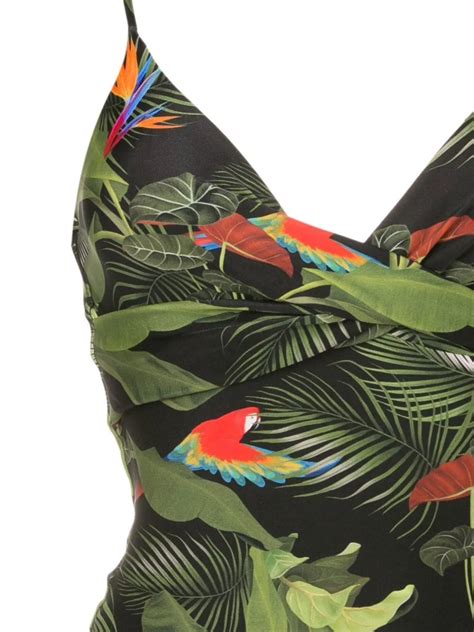 Lygia And Nanny Bianca Leaf Print Swimsuit Green Farfetch