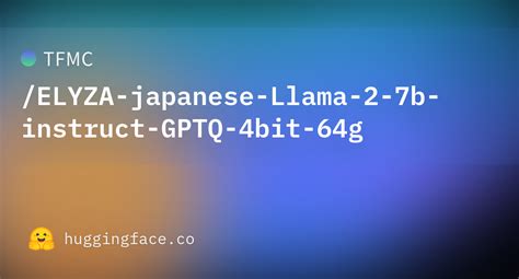 Tfmcelyza Japanese Llama 2 7b Instruct Gptq 4bit 64g At Main