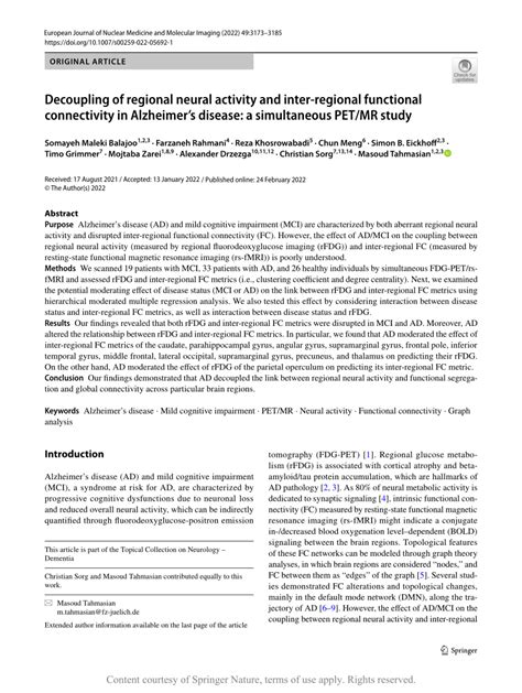 Pdf Decoupling Of Regional Neural Activity And Inter Regional Functional Connectivity In