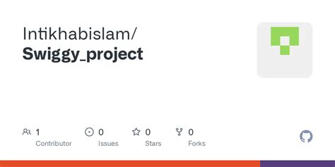 github intikhabislam swiggy project
