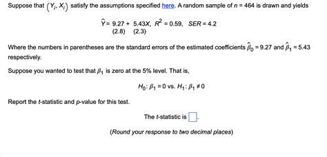Solved Suppose That Yixi Satisfy The Assumptions Spec