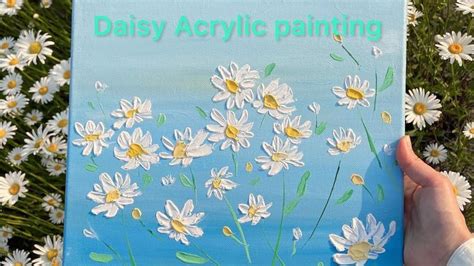 Daisy flower acrylic painting on canvas 데이지꽃 아크릴화 모델링 페이스트 basic step Acrylic painting