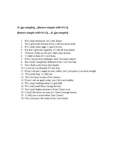 1 St Conditional Practice Pdf